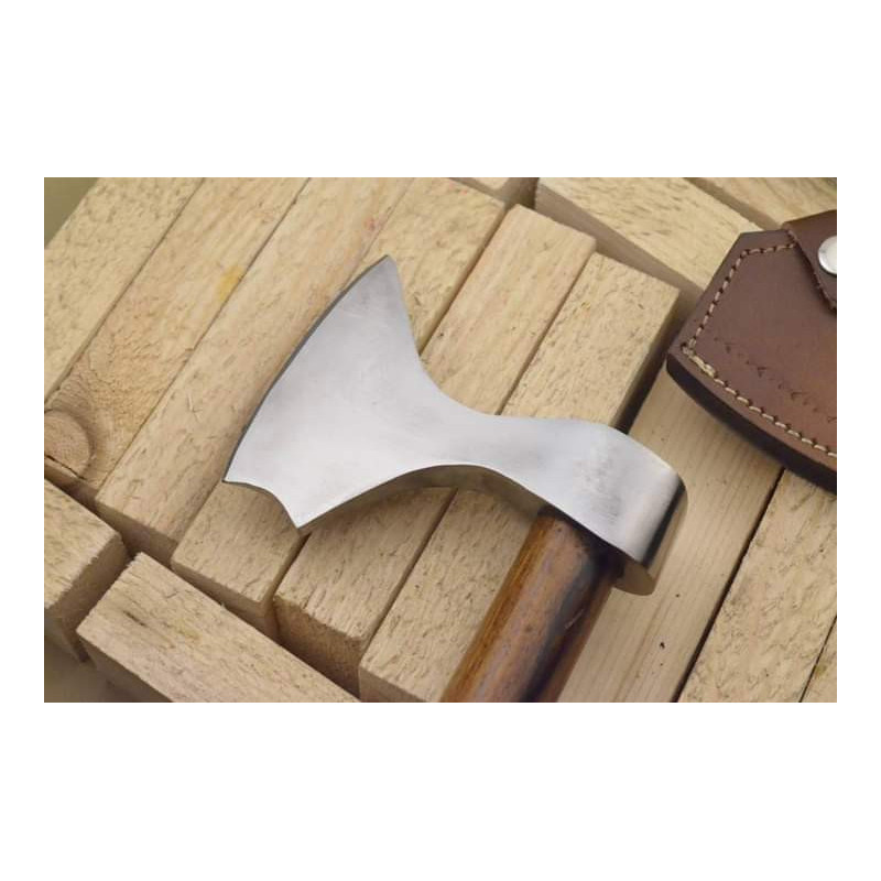 Custom Hand Forged High Carbon steel Axe With Leather Sheath